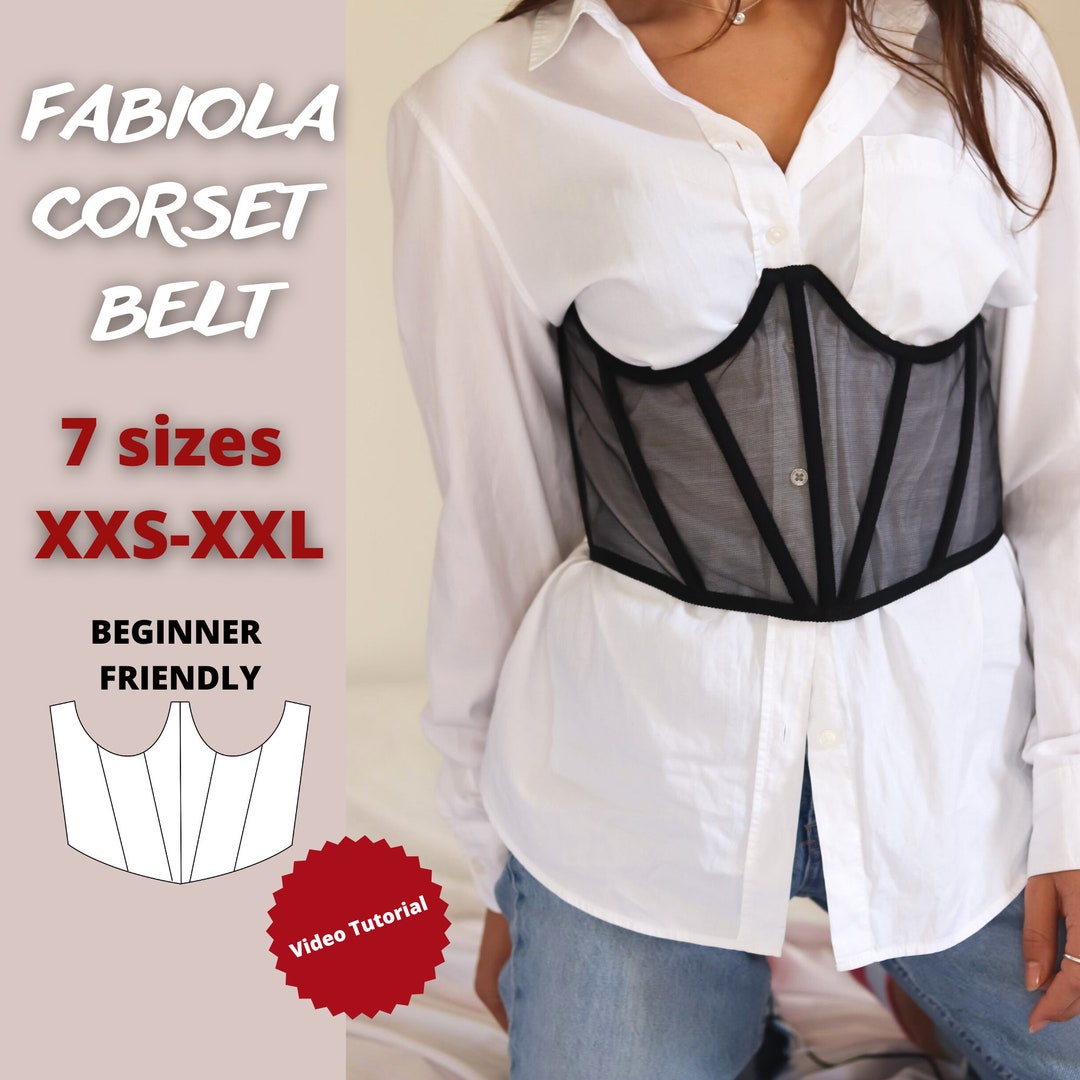 Easy Sheer Underbust Corset Pdf Sewing Pattern, Tulle Corset Belt ...