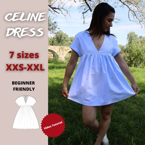 Easy Cut Out Summer Dress Pdf Sewing Pattern, Beginner Friendly Dress ...