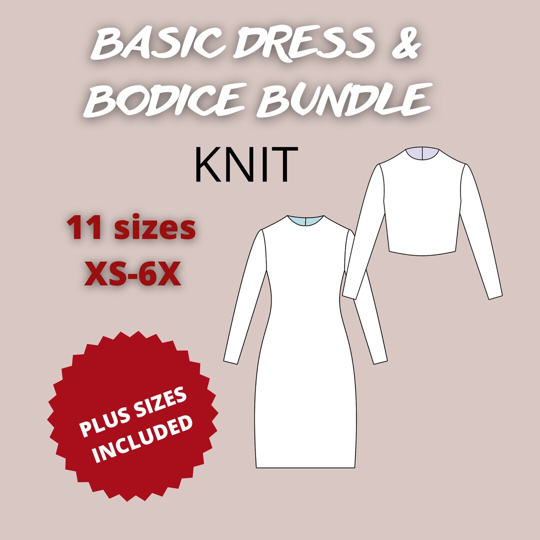 Basic Block Pattern Set for Knit Fabric , Basic Dress Sewing Pattern ...