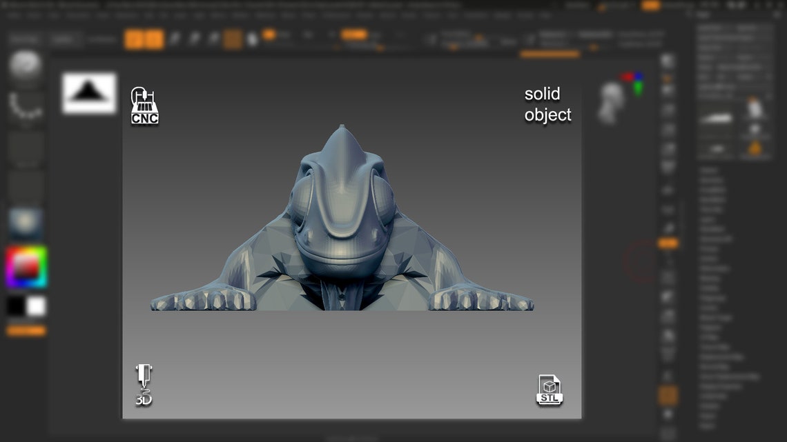 Flexible Chameleon Article Digital .STL File for 3dprinting ...