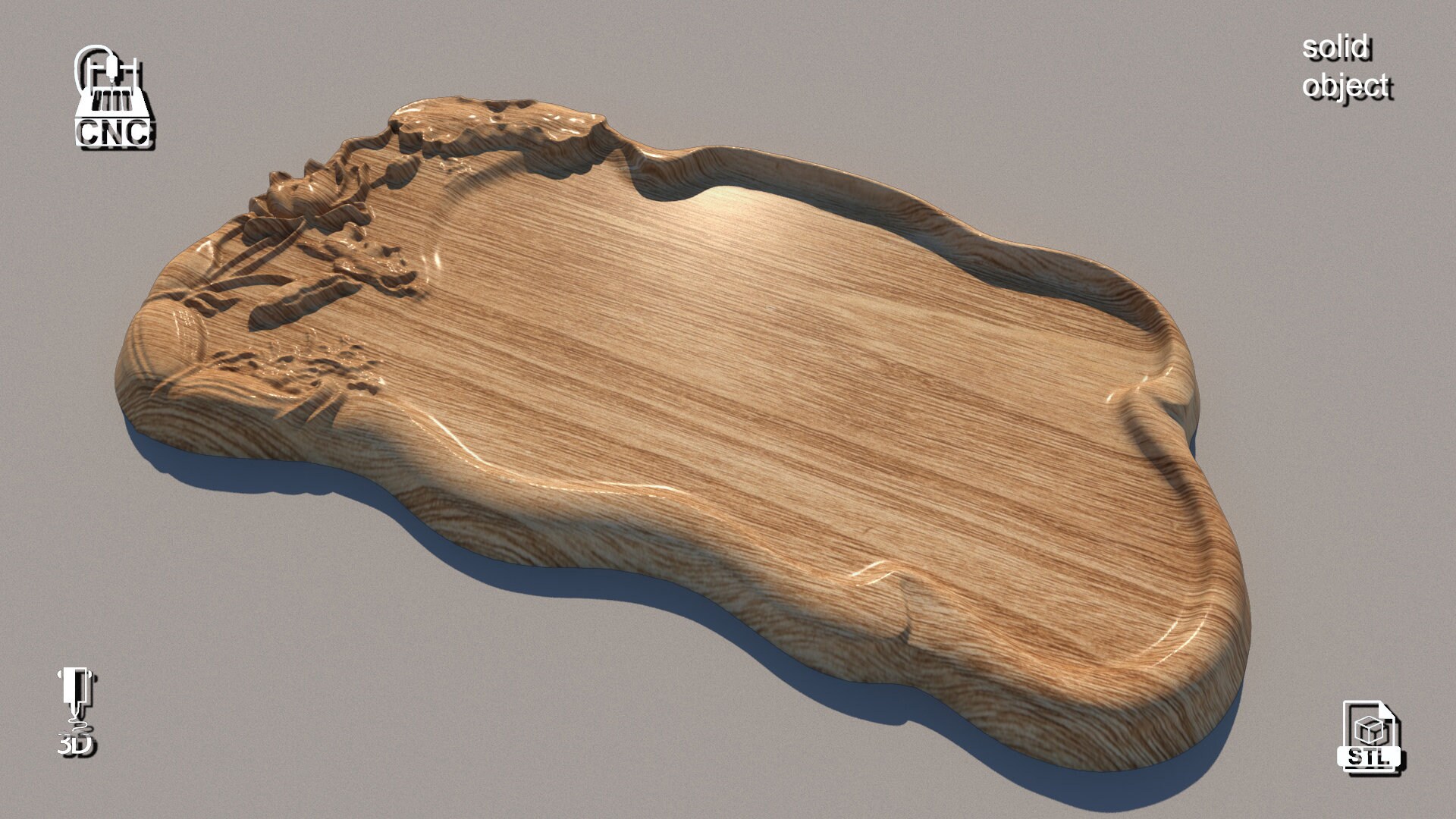 Tea Tray Lotus Pattern,file Stl, 3D Model for CNC and 3d Printer - Etsy