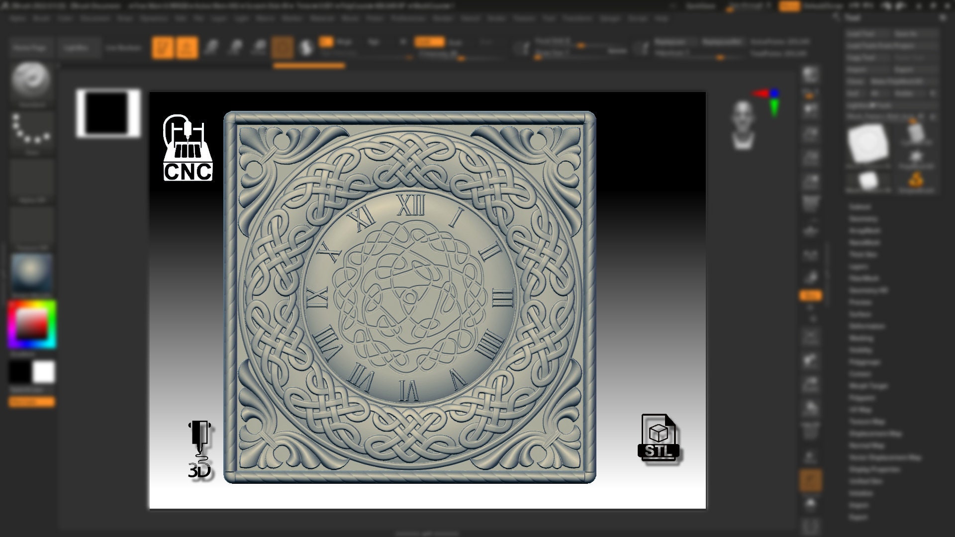 Pattern Clock CNC Router Engraver,stl File, Aspire, CNC Files, Wood ...
