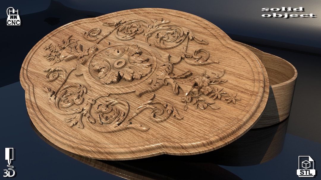 Jewelry Box Baroque Main Pattern,file Stl, 3D Model for CNC and 3d ...