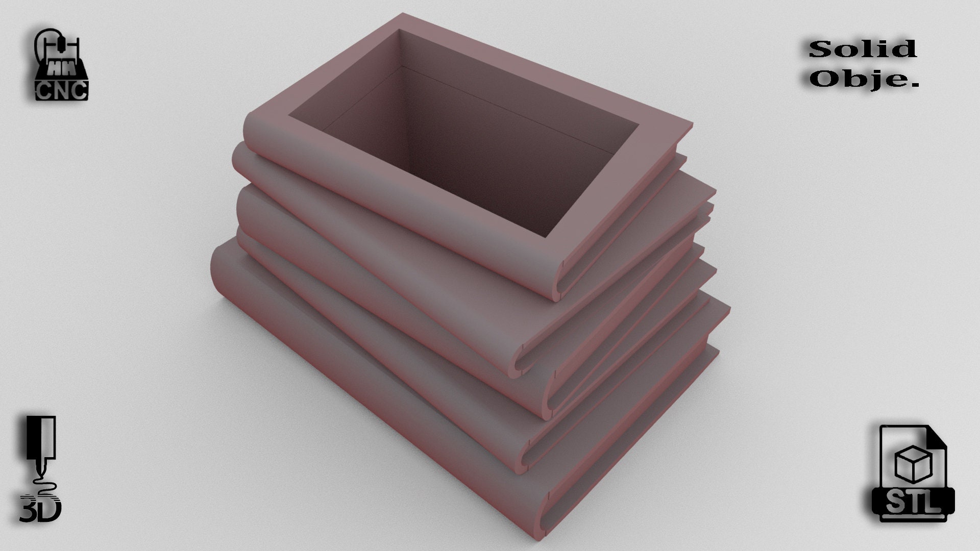 Book Potfile ,planter,pot,file Stl, 3D Model for CNC and 3d Printer - Etsy