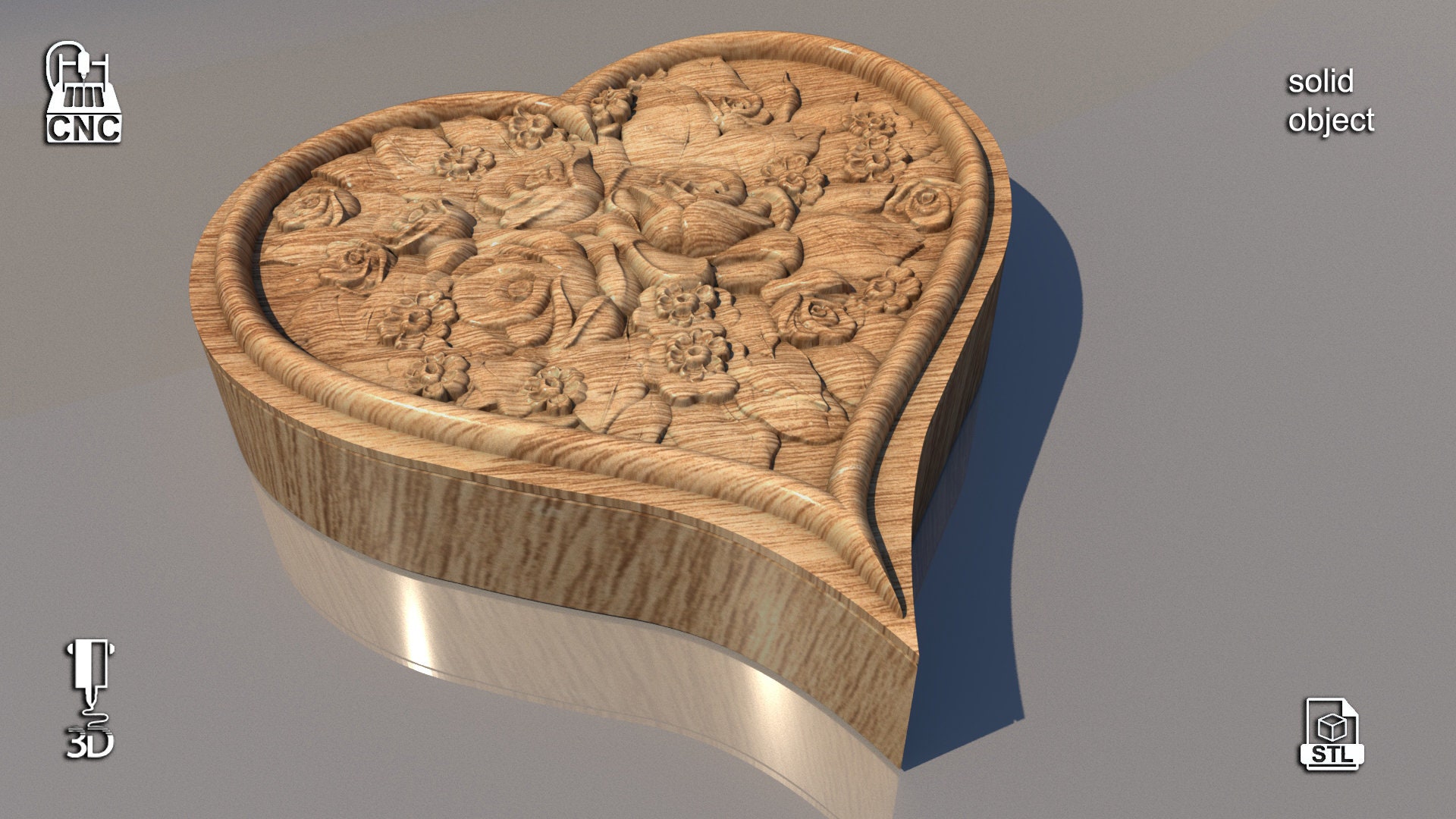 Jewelry Box,flower Pattern,file Stl, 3D Model for CNC and 3d Printer - Etsy