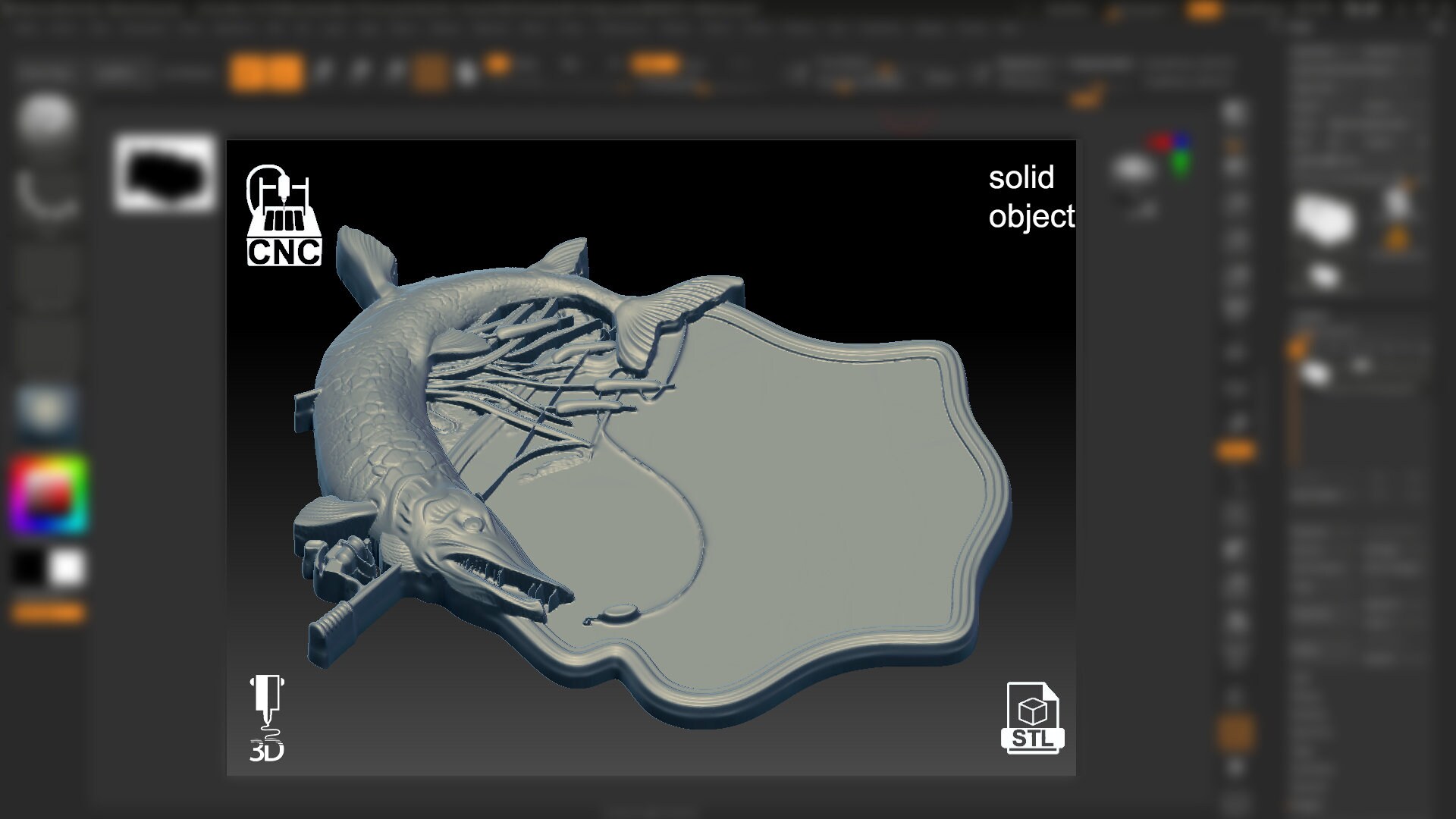 Tea Tray Barracuda Pattern,file Stl, 3D Model for CNC and 3d Printer - Etsy