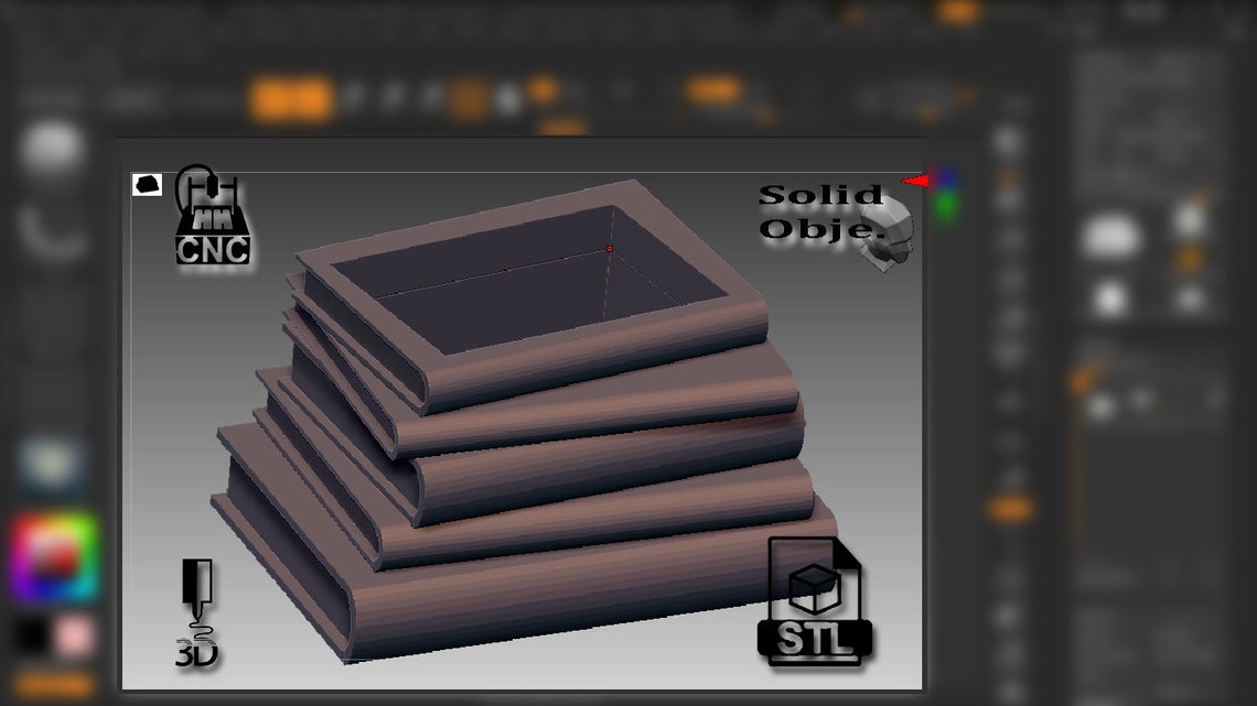 Book Potfile ,planter,pot,file Stl, 3D Model for CNC and 3d Printer - Etsy