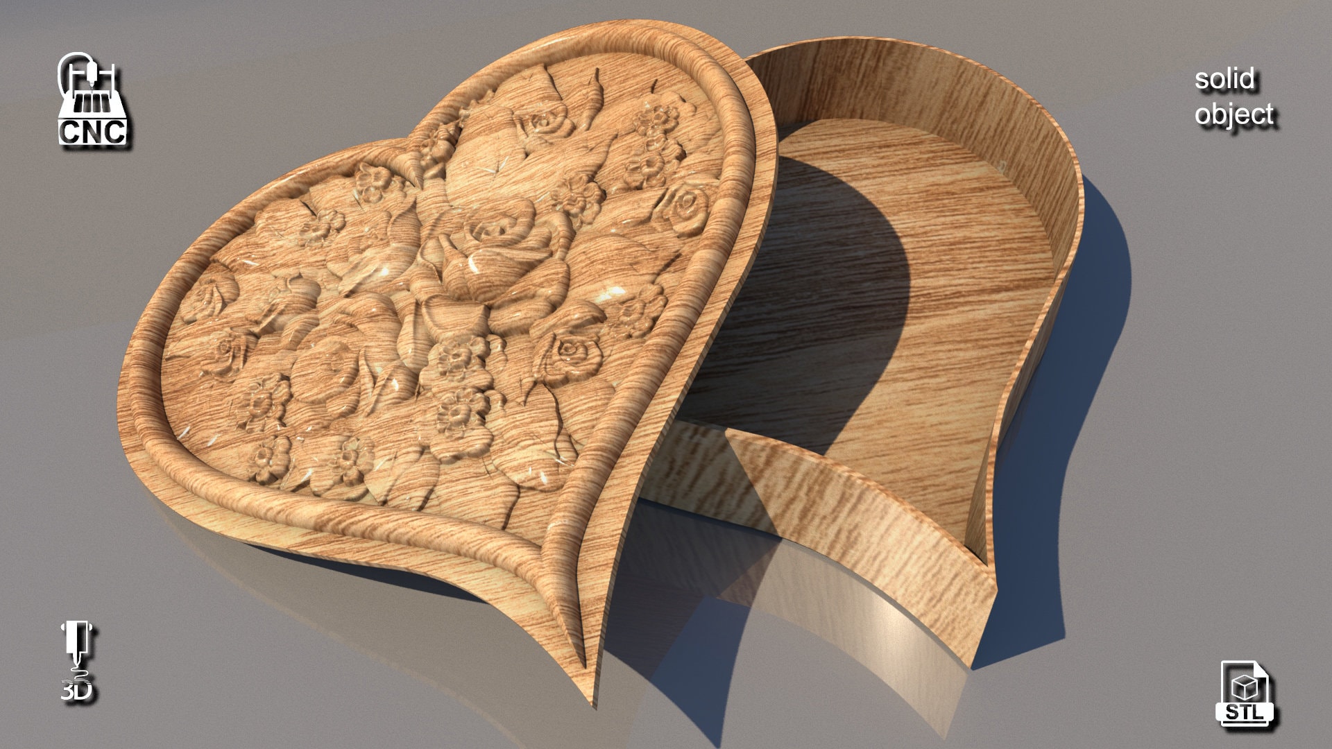 Jewelry Box,flower Pattern,file Stl, 3D Model for CNC and 3d Printer - Etsy