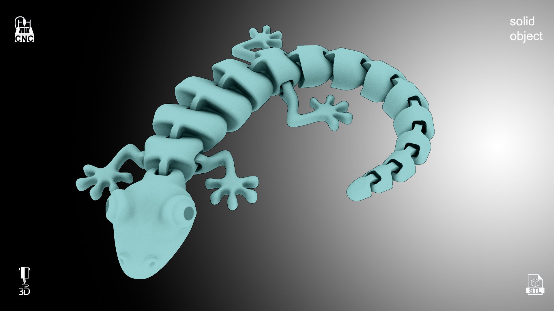 Flexible Lizard Digital .toy Flexi Print STL File for 3dprinting ...