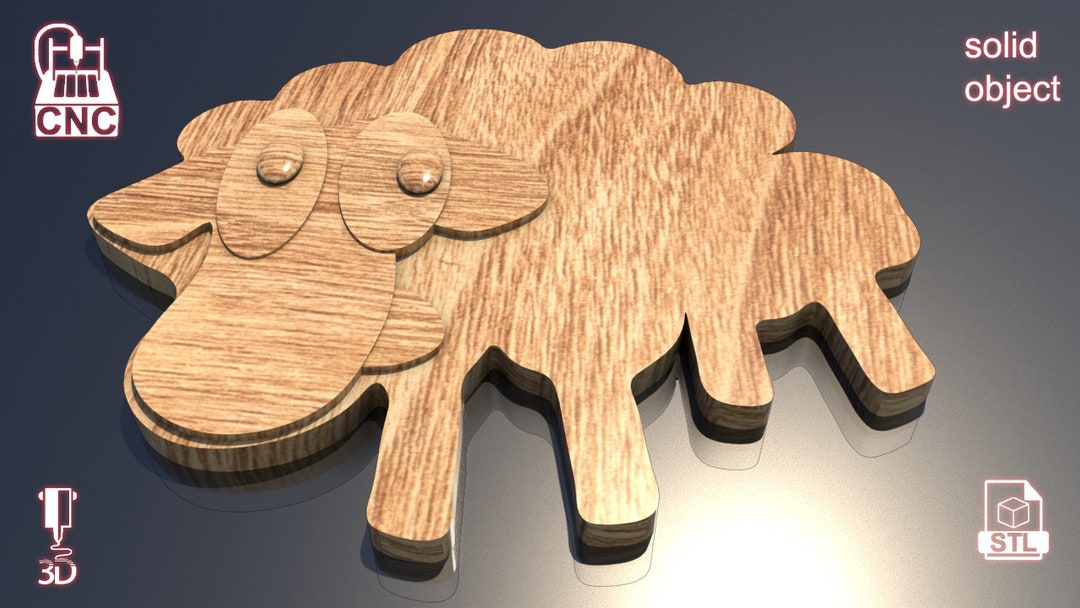 Sheep Pattern Cutting Board or Chopping Board - CNC Files for Wood Anf ...