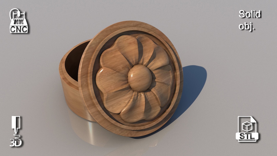 Jewelry Box,flower Pattern,file Stl, 3D Model for CNC and 3d Printer - Etsy