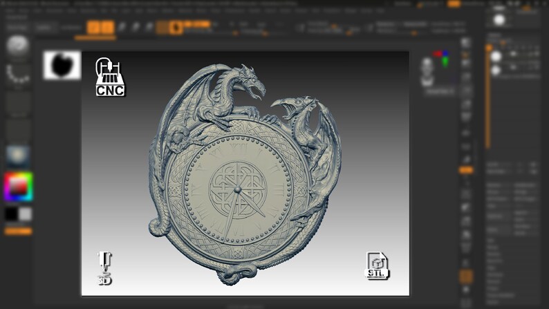 Two Dragons Clock CNC Router Engraver, Artcam, Aspire, CNC Files, Wood ...