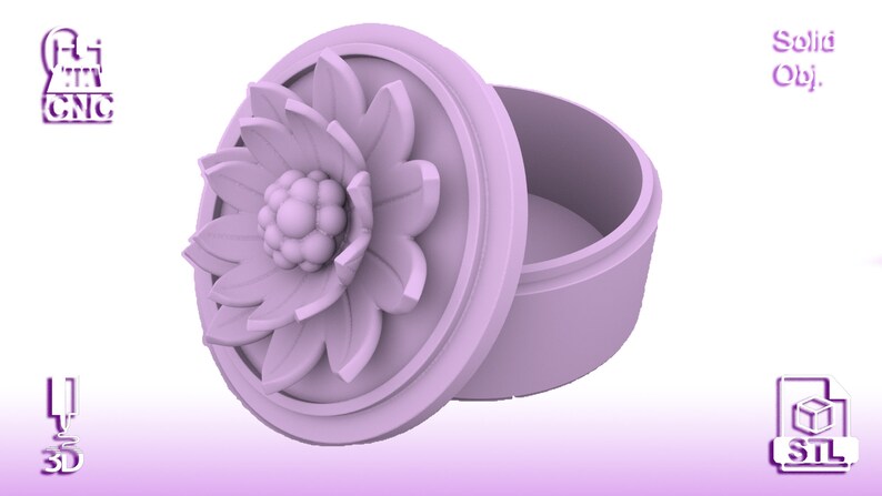 Lotus Jewelry Box,flower Pattern,file Stl, 3D Model for CNC and 3d ...