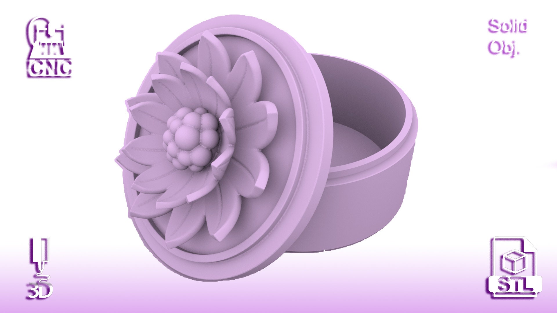 Lotus Jewelry Box,flower Pattern,file Stl, 3D Model for CNC and 3d ...