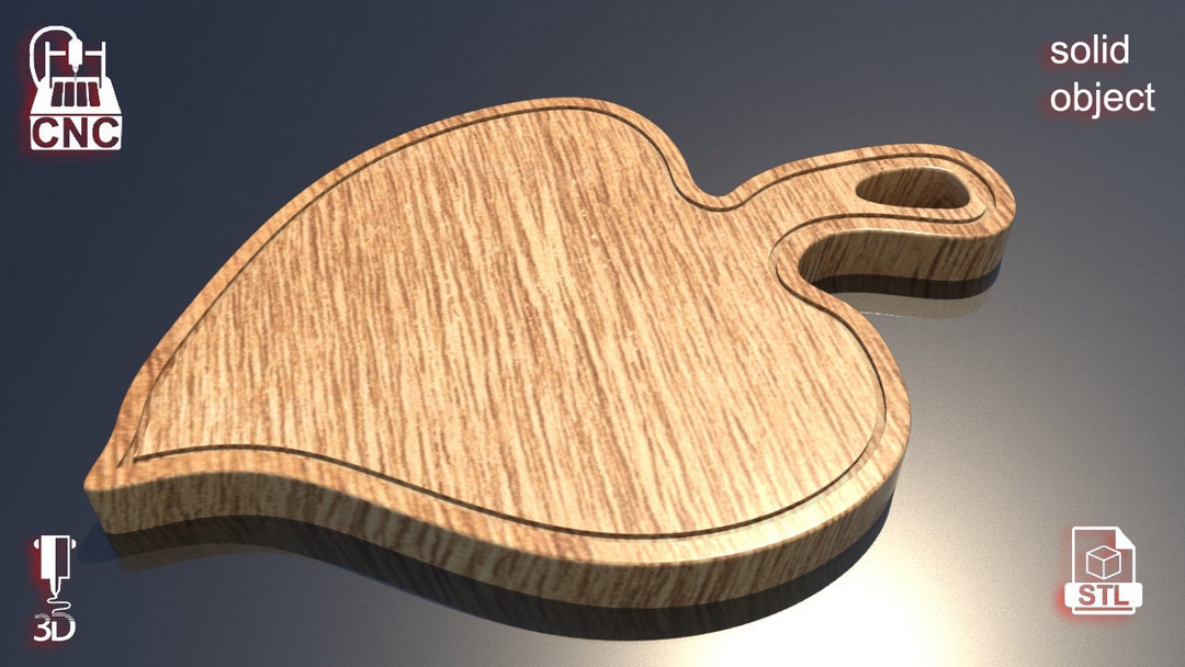 Heart Cutting Board or Chopping Board - CNC Files for Wood Anf 3D Print ...