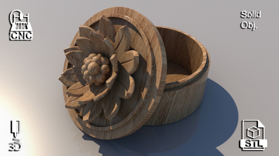 Lotus Jewelry Box,flower Pattern,file Stl, 3D Model for CNC and 3d ...