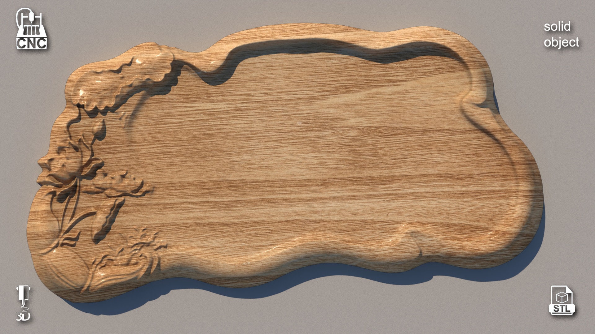 Tea Tray Lotus Pattern,file Stl, 3D Model for CNC and 3d Printer - Etsy