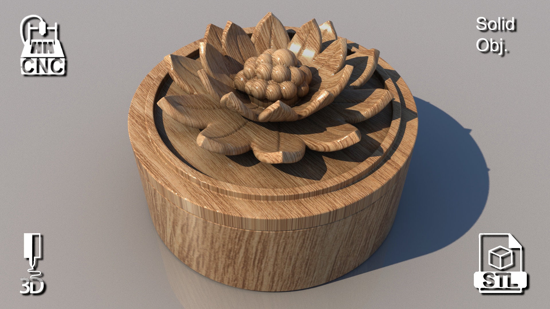 Lotus Jewelry Box,flower Pattern,file Stl, 3D Model for CNC and 3d ...