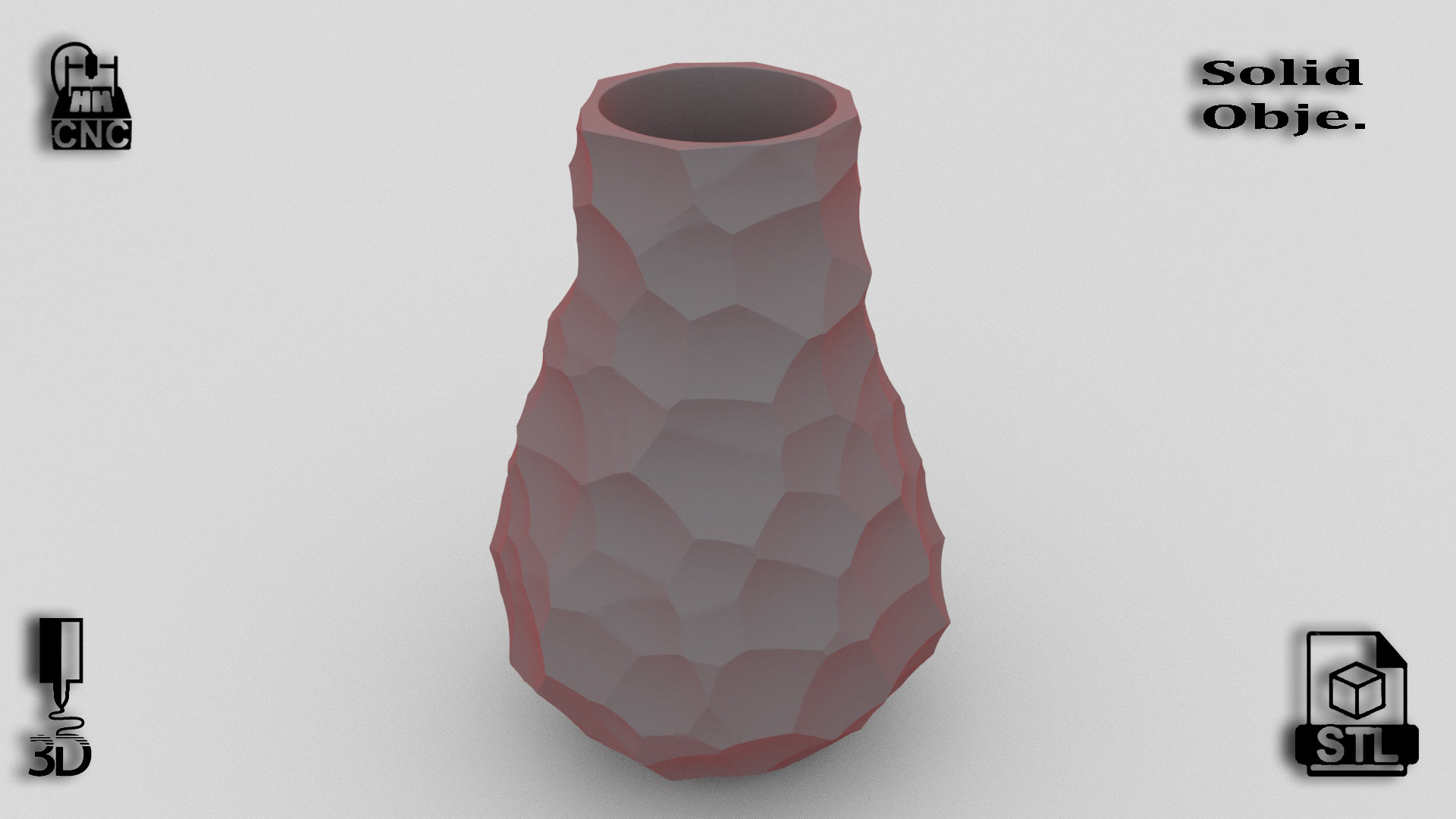 Flintstones Vase ,planter,pot,file Stl, 3D Model for CNC and 3d Printer ...
