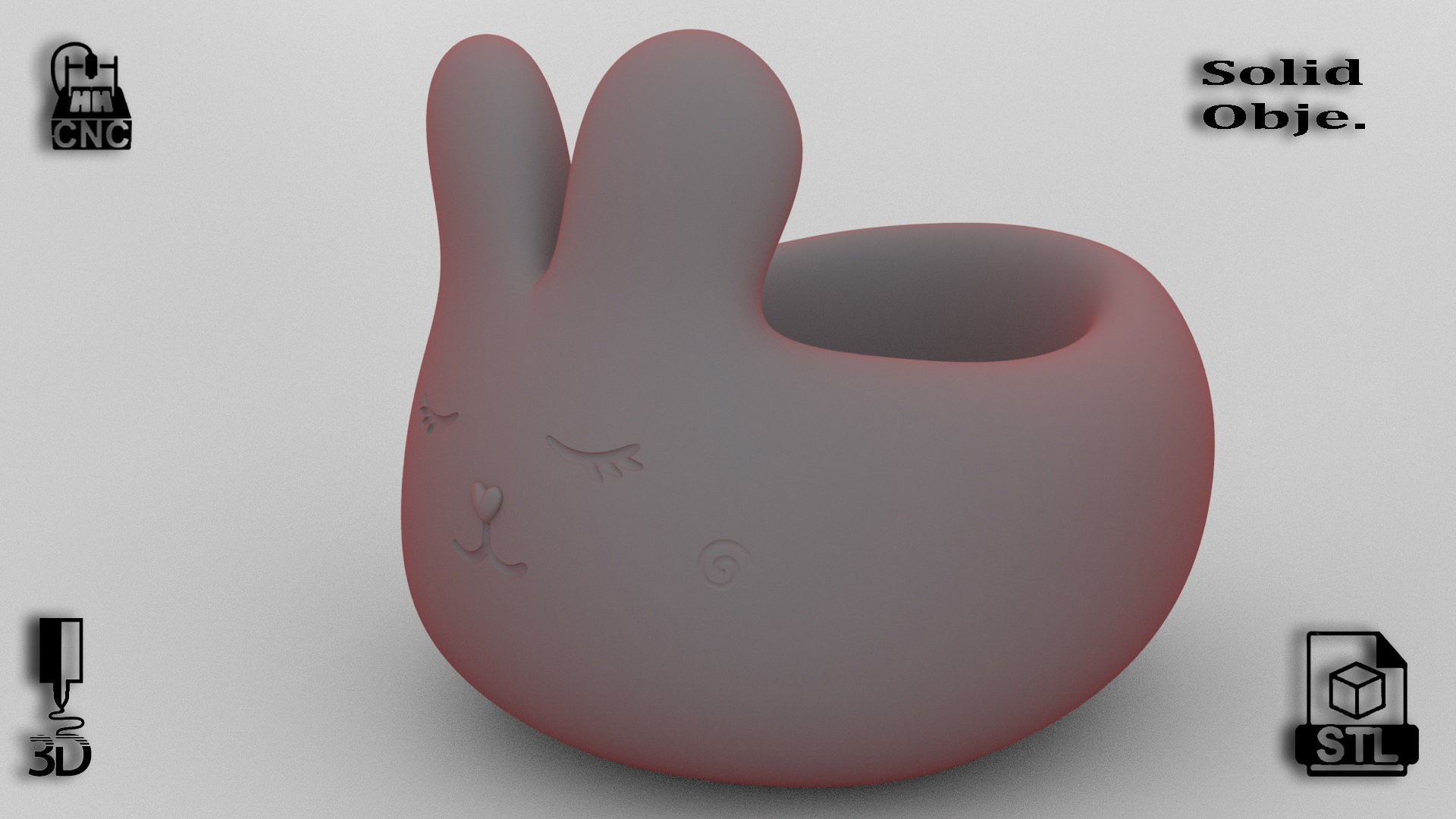Rabbit ,planter,pot,file Stl, 3D Model for CNC and 3d Printer - Etsy