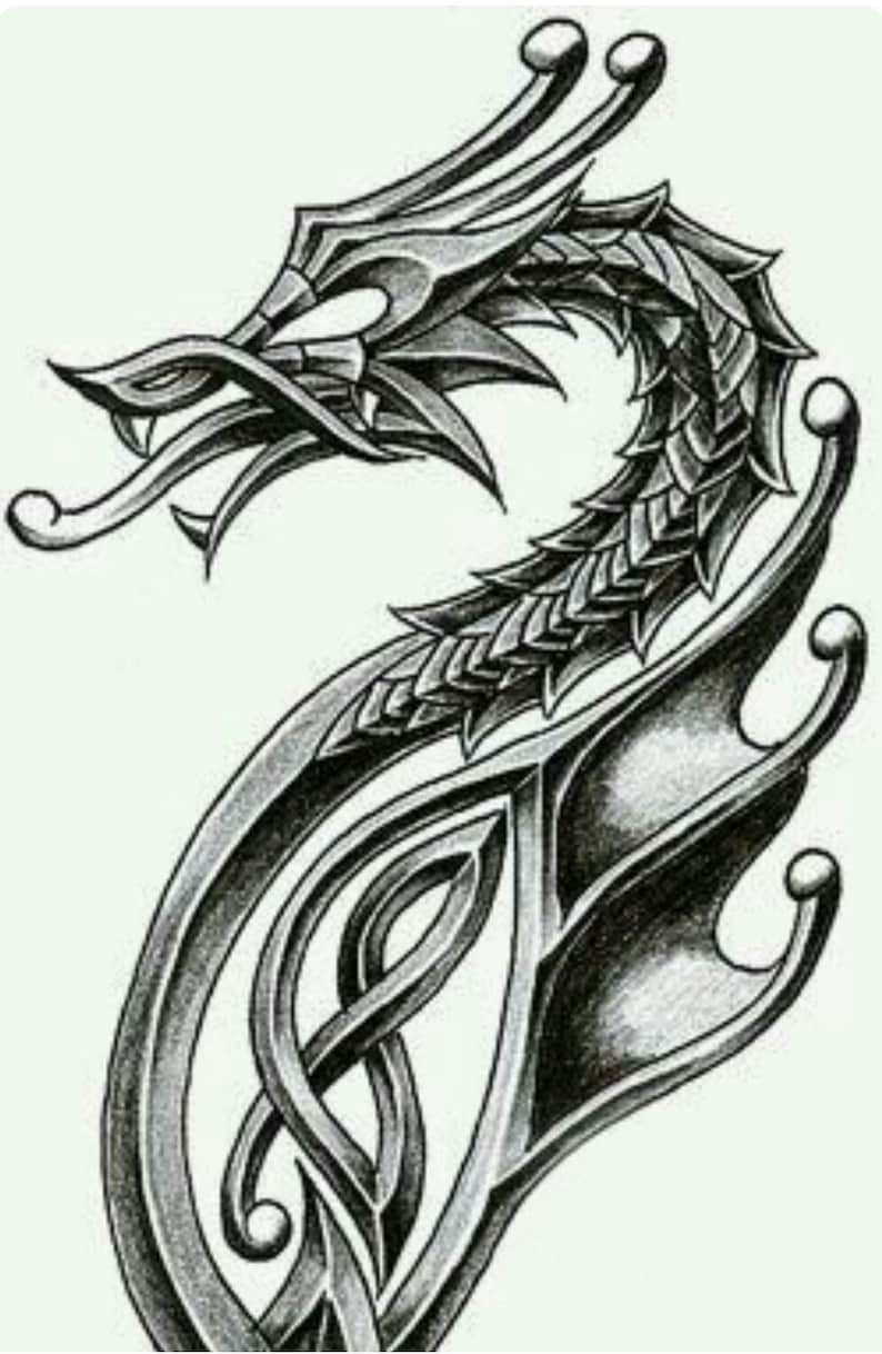 Dragon Pattern Woode Tea Tray 3D STL Model for CNC 3d Stl Model for ...