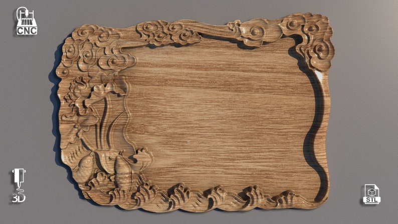 Tea Tray Lotus File Stl 3D Model for CNC and 3d Printer - Etsy