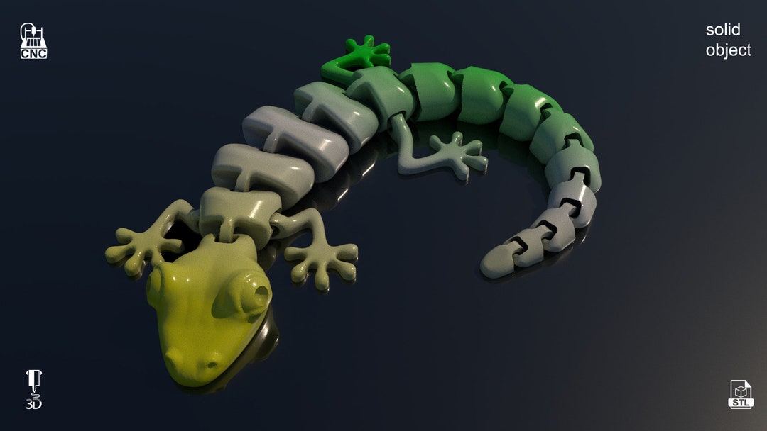 Flexible Lizard Digital .toy Flexi Print STL File for 3dprinting ...