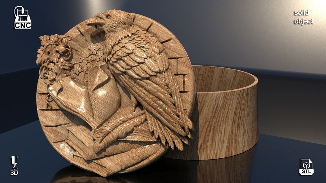 Jewelry Box,crow (raven) Souvenir Pattern,stl File, 3D Model for CNC ...