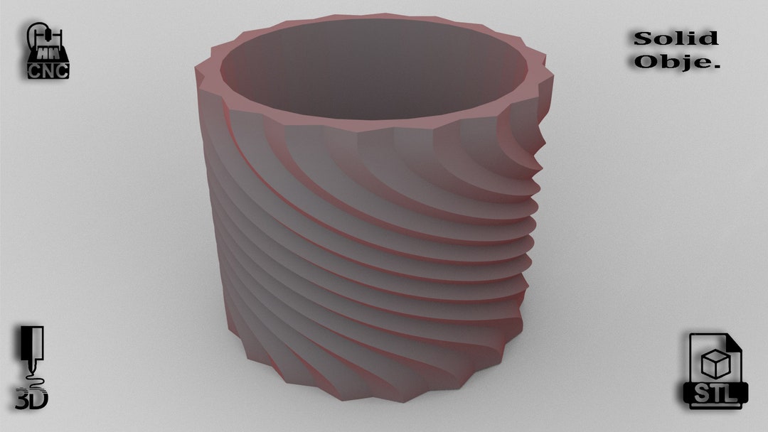 Spirala_pot,planter,pot,file Stl, 3D Model for CNC and 3d Printer - Etsy
