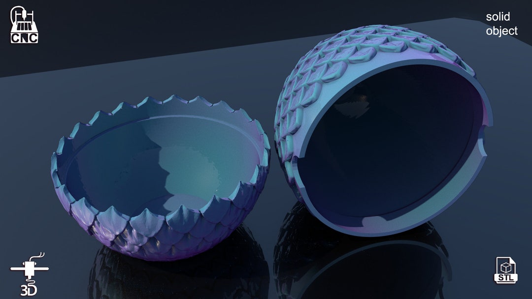 Jewelry Box, Dragon Egg Box,file Stl, 3D Model for CNC and 3d Printer ...