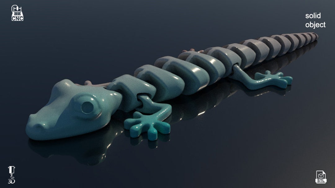 Flexible Lizard Digital .toy Flexi Print STL File for 3dprinting ...