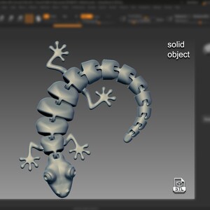 Flexible Lizard Digital .toy Flexi Print STL File for 3dprinting ...