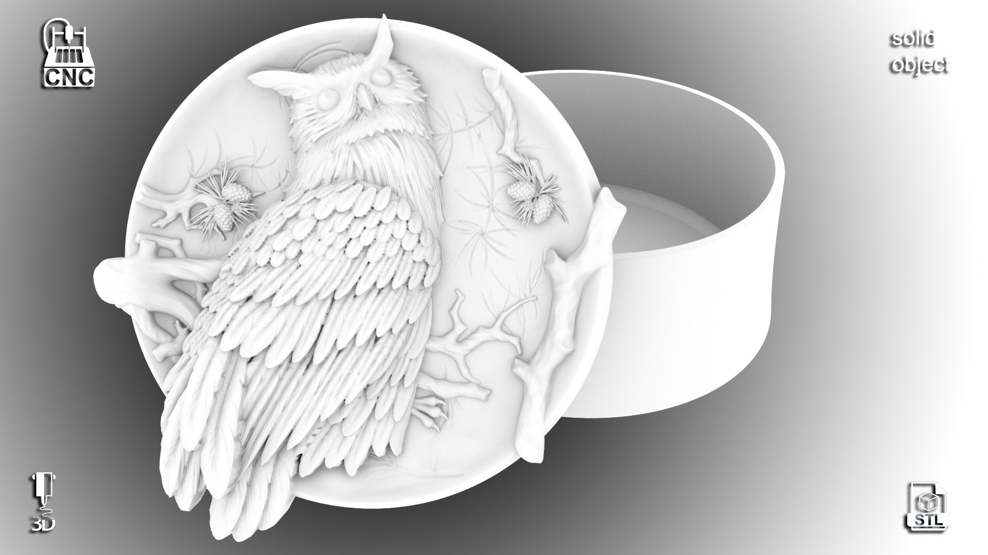 Jewelry Box,owl Souvenir Pattern,stl File, 3D Model for CNC and 3d ...