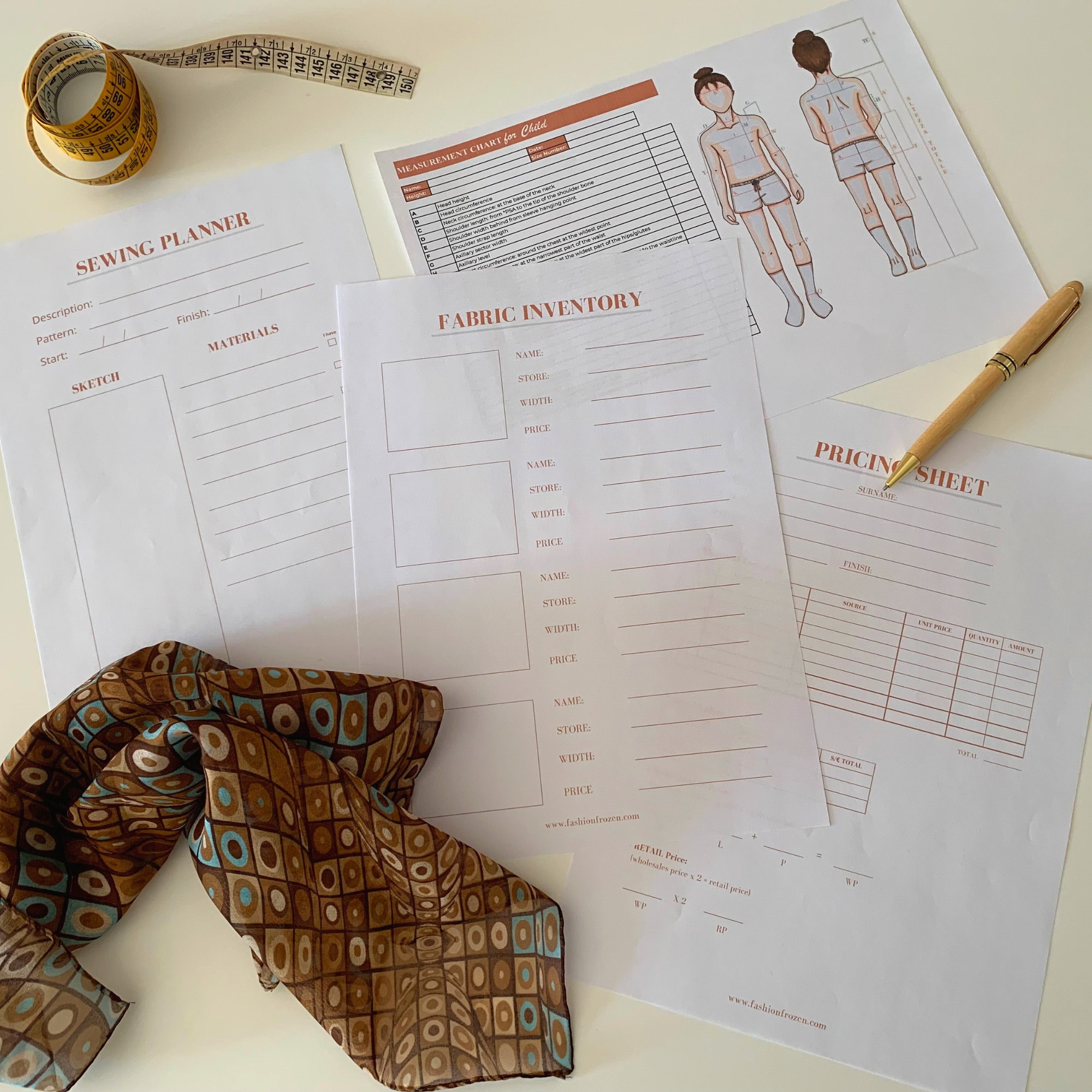 PRINTABLE Kids Body Measurement Sheet, Kids Fashion Designer Template ...