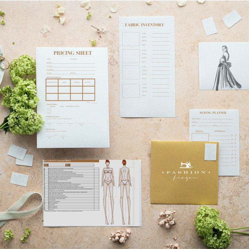 Printable Sewing Planner, PRINTABLE Women's Body Measurement Sheet ...