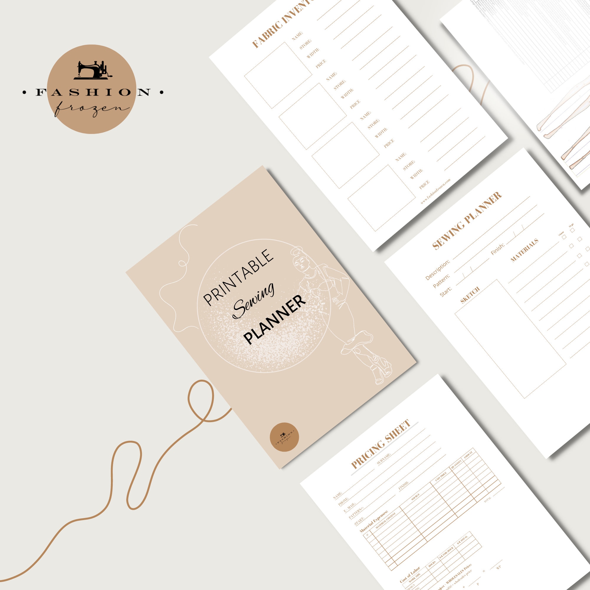 Printable Sewing Planner, PRINTABLE Women's Body Measurement Sheet ...