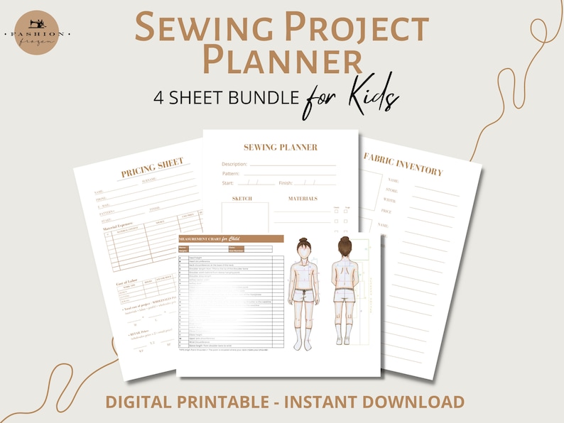 PRINTABLE Kids Body Measurement Sheet, Kids Fashion Designer Template ...