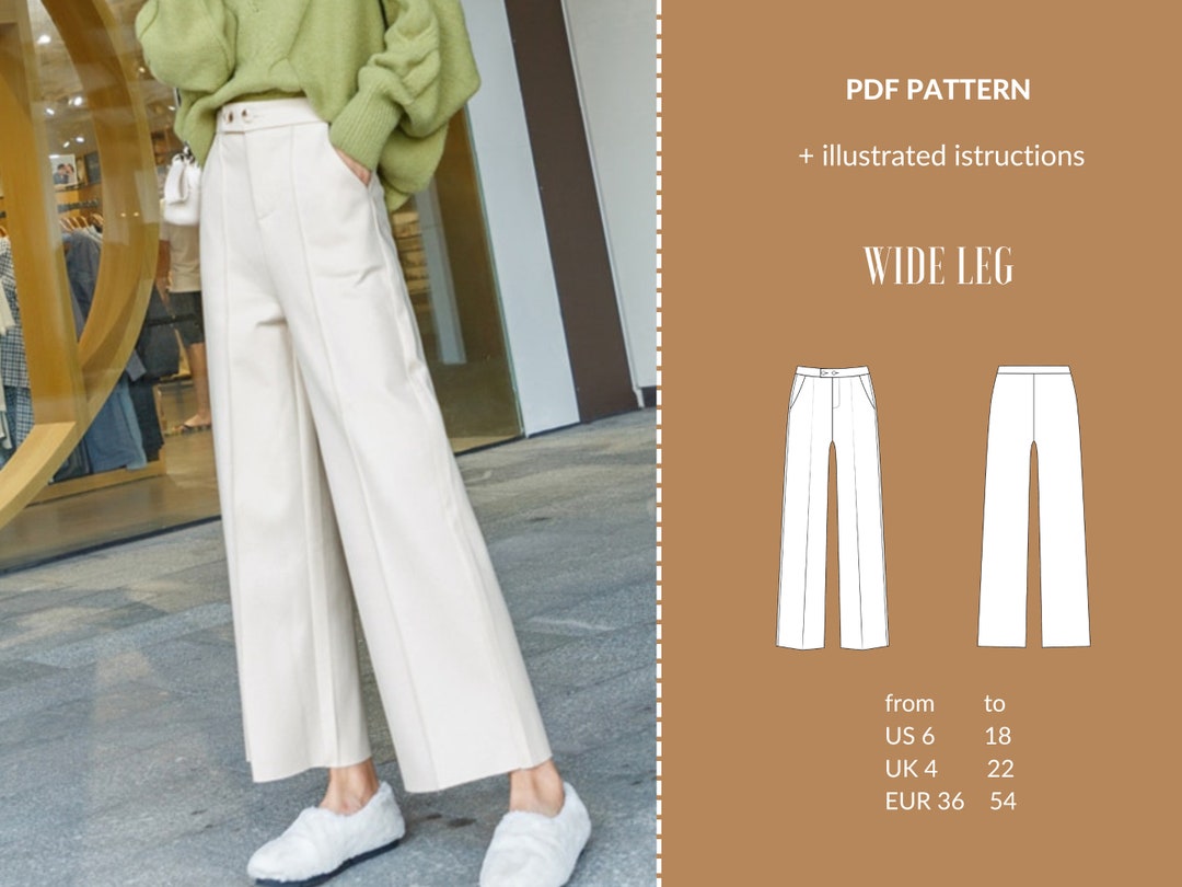 Palazzo Pant Pattern, Sewing Patterns for Women, Pdf Pattern Sewing ...