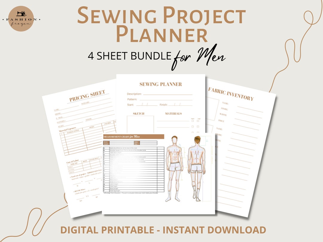 PRINTABLE Men's Body Measurement Sheet, Sewing Measurement Sheet, Body ...