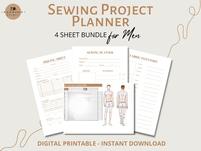 PRINTABLE Men's Body Measurement Sheet, Sewing Measurement Sheet, Body ...