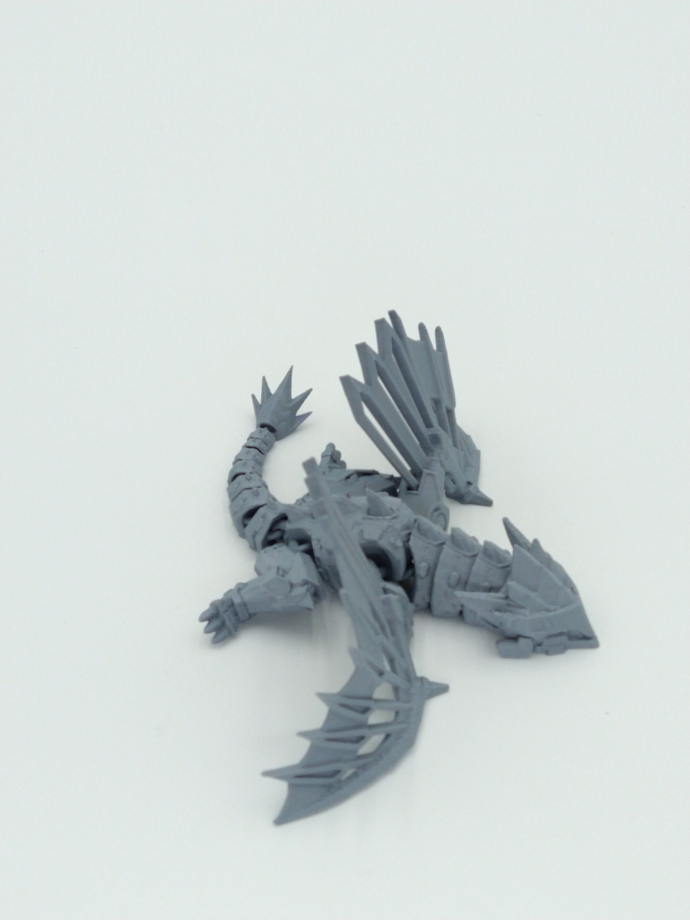 MECHA MECH DRAGON Miniature Tabletop D&D Figure Articulated Flexi 4" 3D ...
