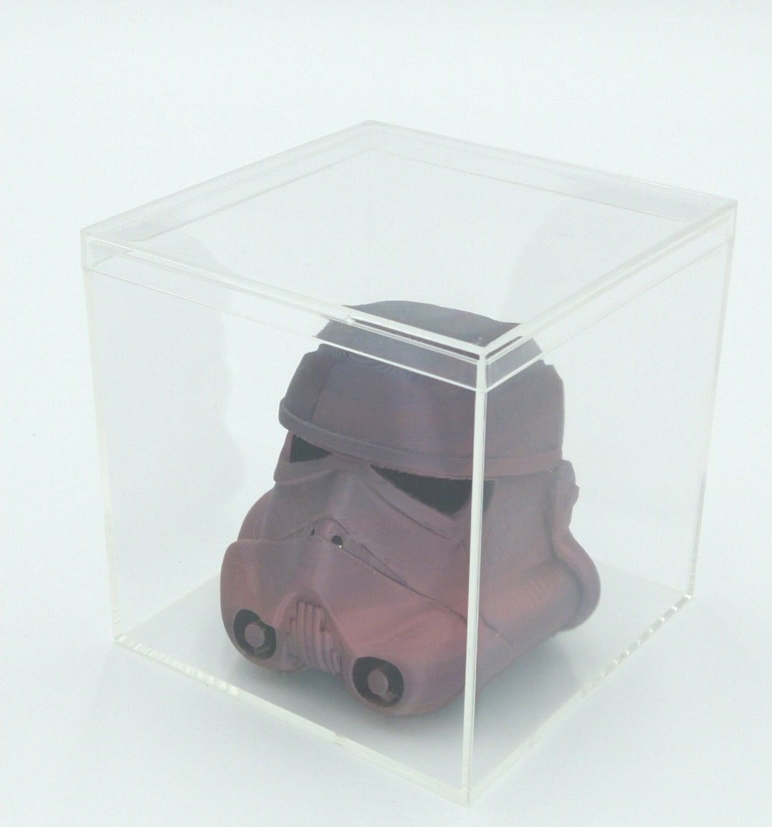 STORMTROOPER Helmet Miniature Collectible 3" W/display Case Rainbow 3d ...