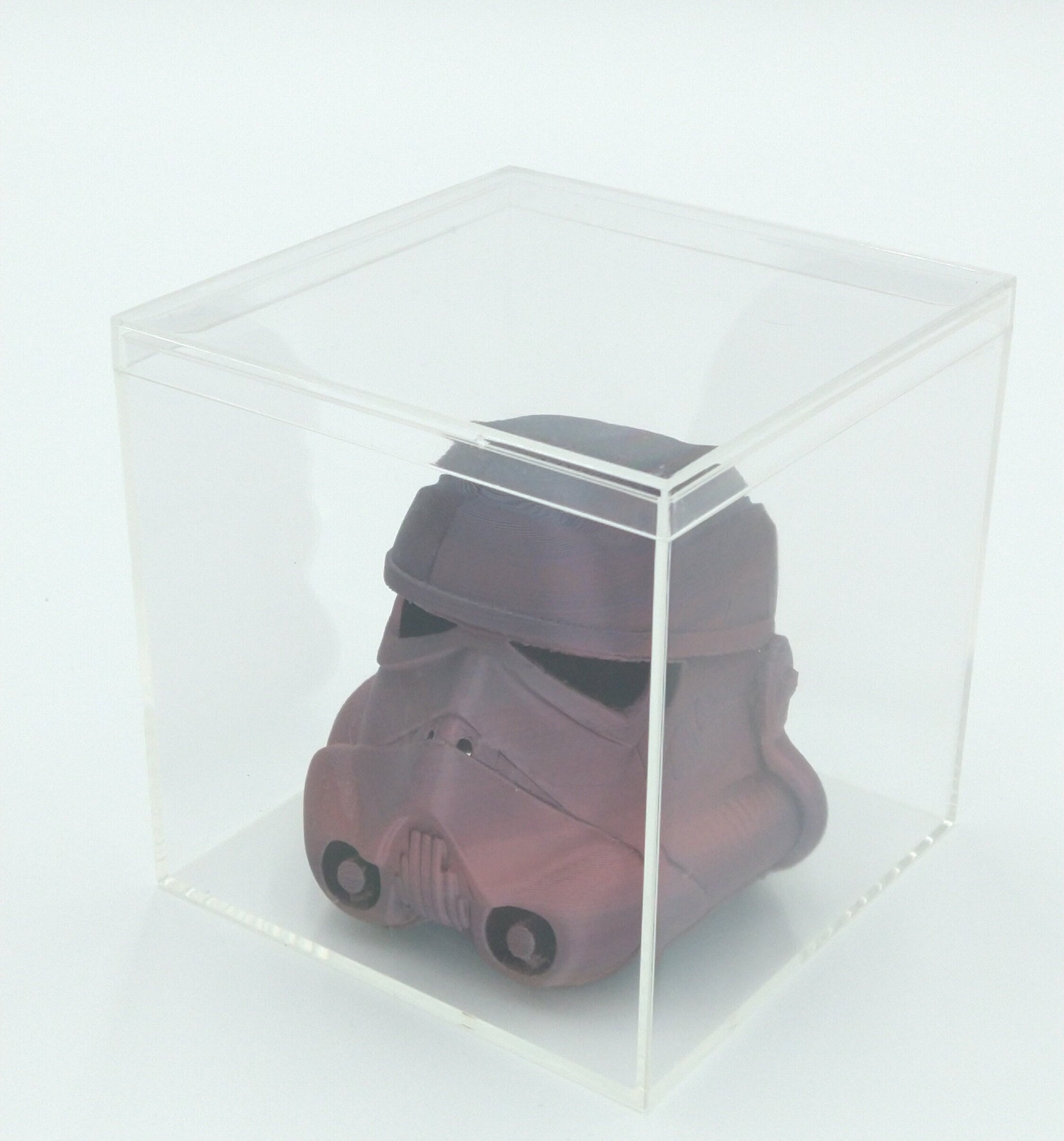 STORMTROOPER Helmet Miniature Collectible 3" W/display Case Rainbow 3d ...