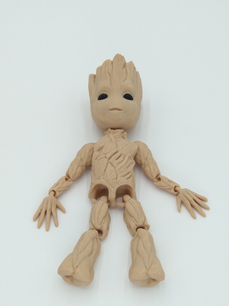 BABY GROOT Figure Articulated Flexi Wood PLA Multi Color 3D Printed ...