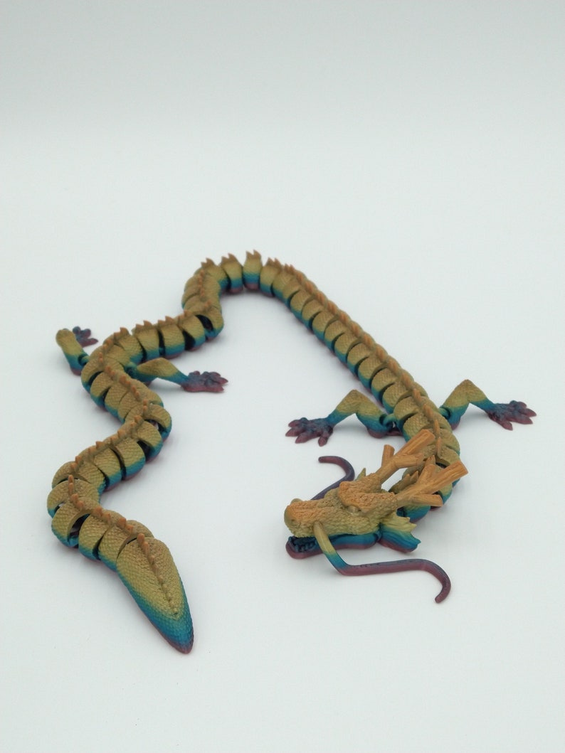 SHENRON DRAGON From DBZ Articulated Flexi Figure 3D Printed Metallic ...