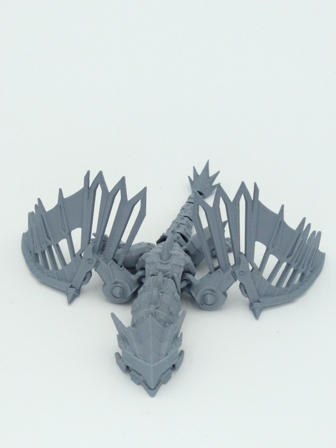 MECHA MECH DRAGON Miniature Tabletop D&D Figure Articulated Flexi 4" 3D ...