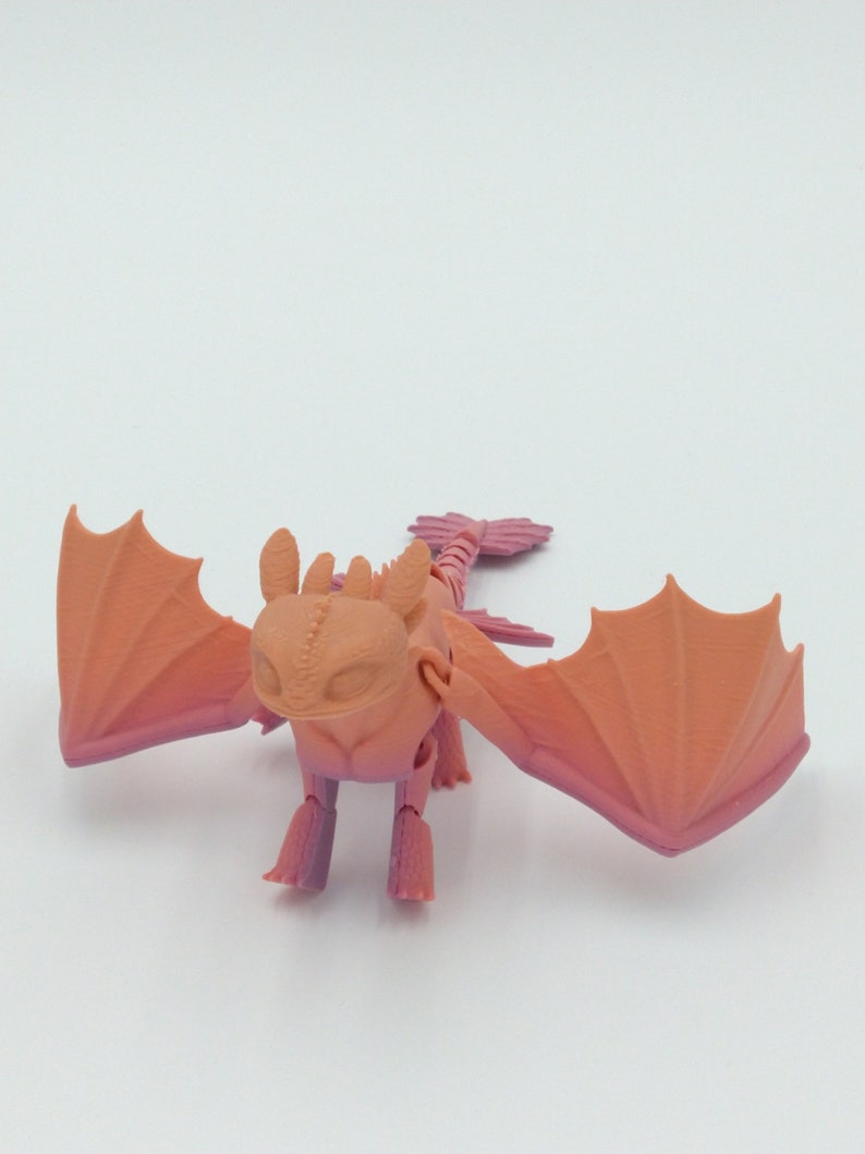 TOOTHLESS Dragon Figure Articulated Flexi 8" 3D Printed Figure - Etsy