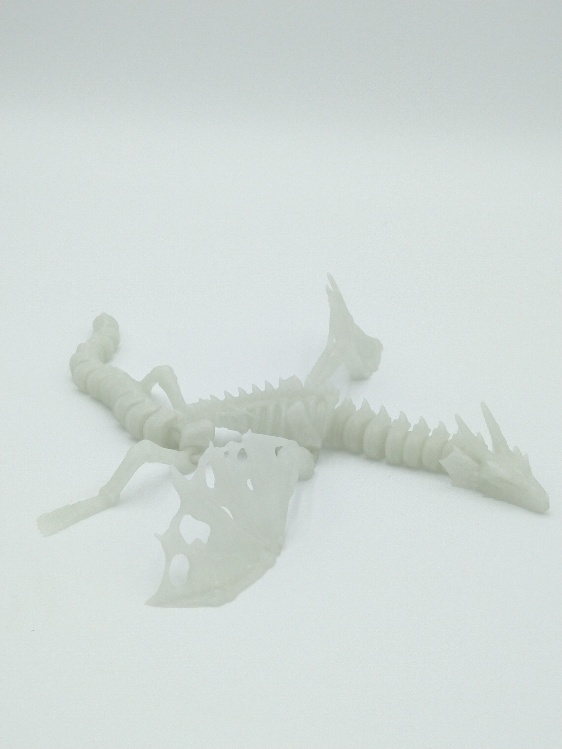 BONE SKELETON DRAGON Articulated Flexi 12" 3D Printed Figure Glow in ...