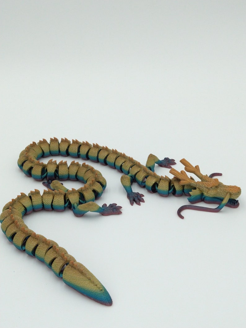 SHENRON DRAGON From DBZ Articulated Flexi Figure 3D Printed Metallic ...