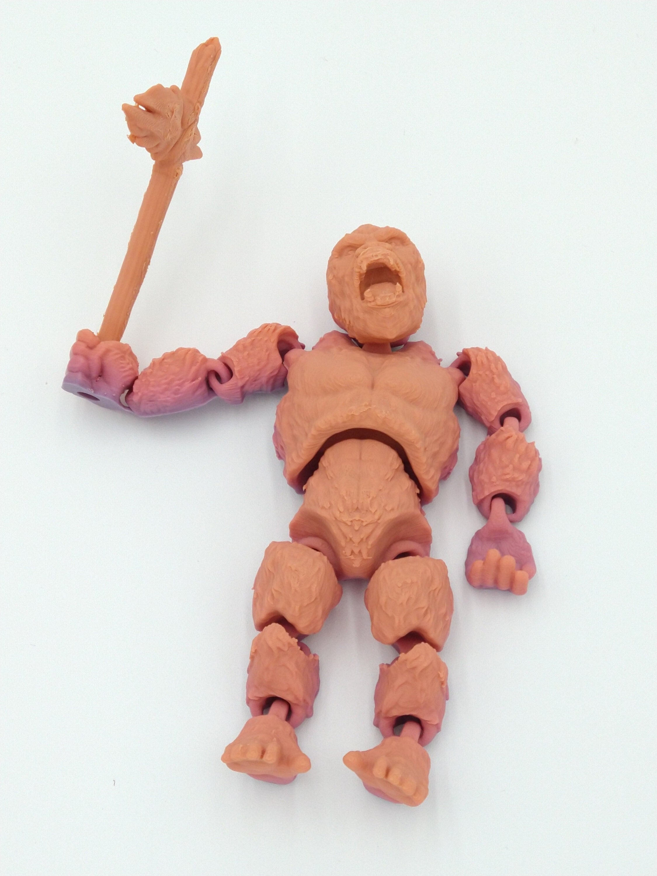 KING KONG Figure W/axe Articulated Flexi Rainbow Colors 5" 3D Printed ...
